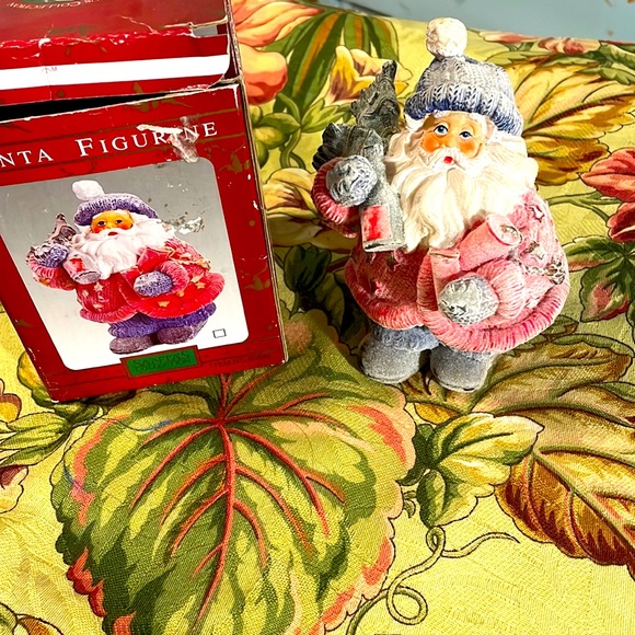Holiday | Vintage Flocked Santa 6 Inches Figurine In Original Box ...